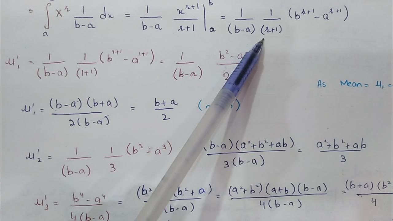 Mean and Variance of continuous uniform distribution - YouTube