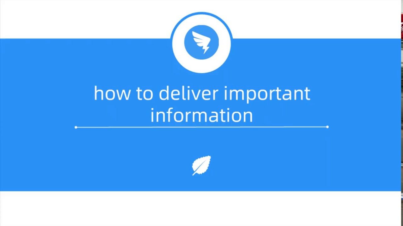 How to deliver important information - YouTube