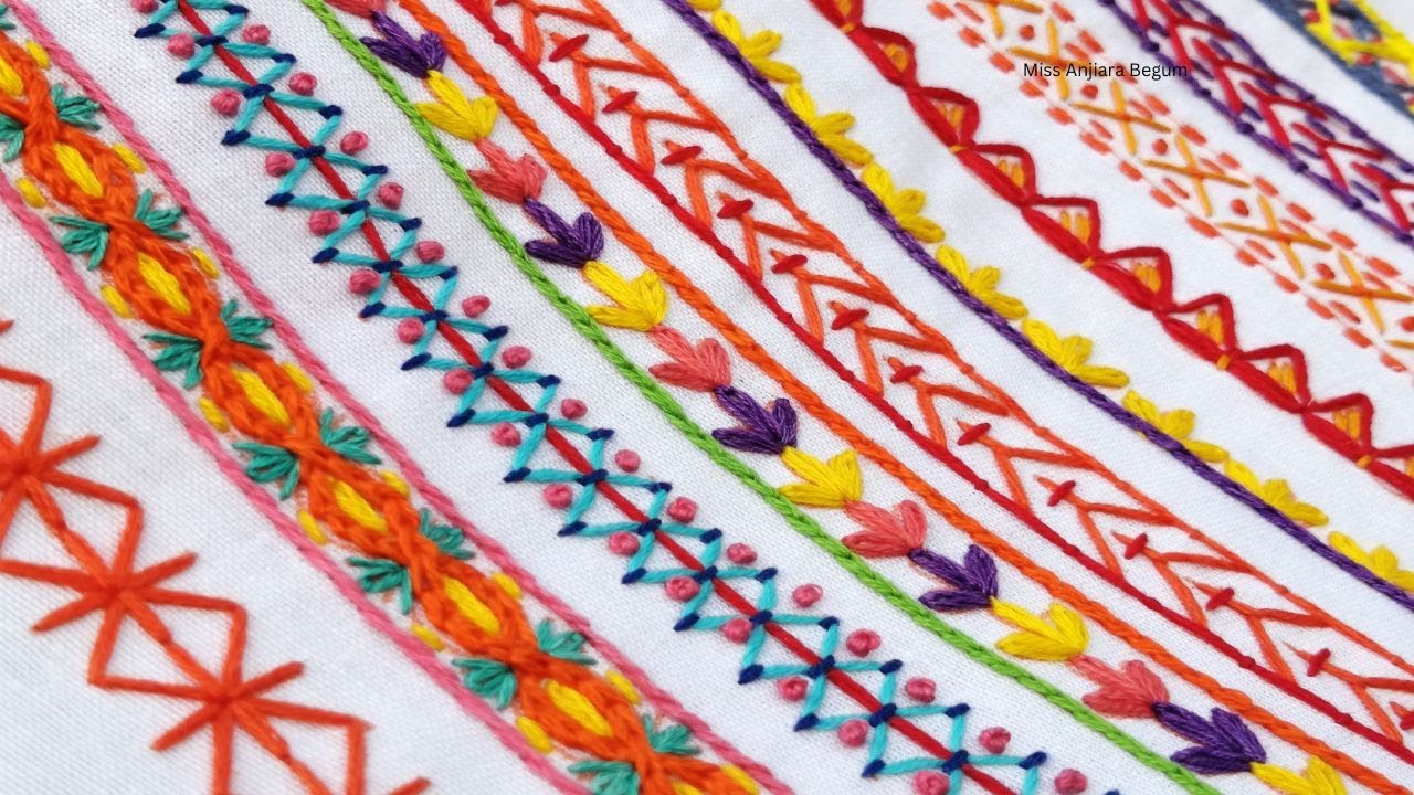 Learn 10 Charming Hand Embroidery Borders for Your Dress, DIY Fashion ...