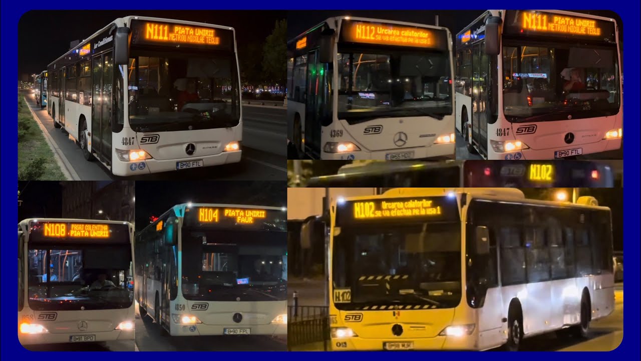 Autobuze Mercedes Benz Citaro €3 și E4 pe liniile de noapte - YouTube