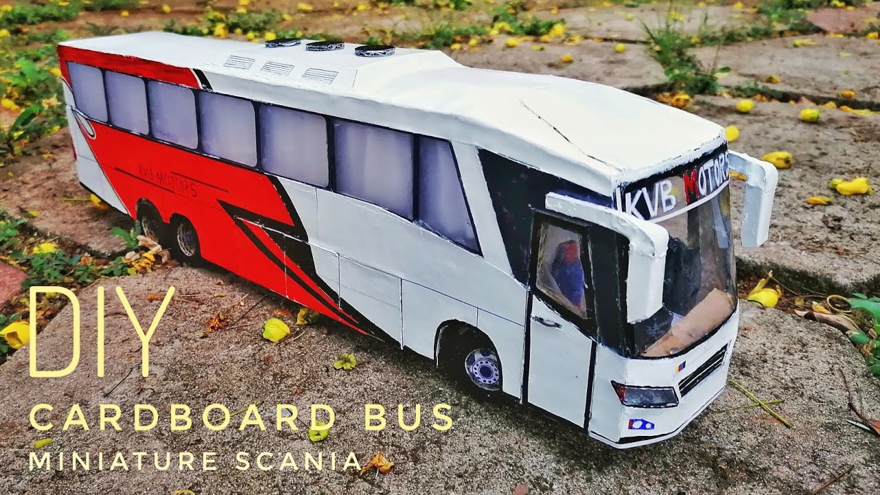 How to make #DIY #Cardboard Scania #bus | handmade | #miniature #bus ...