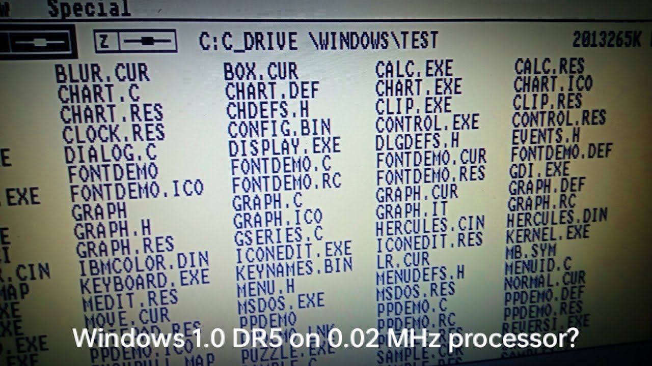 Windows 1.0 DR5 on 20 kHz processor! (~60x fast-forward) - YouTube