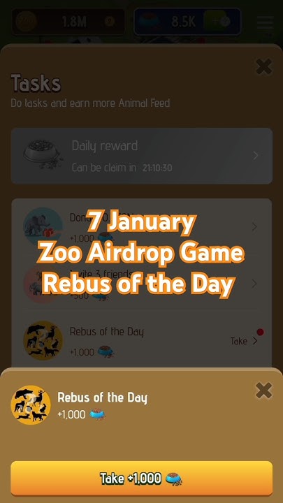 Zoo Airdrop Game Rebus of the Day #zoo #airdrop #game #rebus #reward #feeds #short #gaming - YouTube