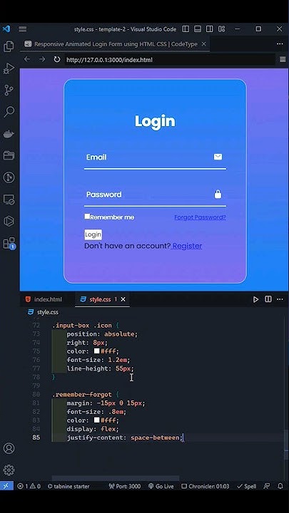 How To Make responsive Login Form using html css #html #css #htmlcss # ...