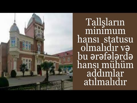 Talışların minimum hansı statusu olmalıdır və bu ərəfədə hansı mühüm addımlar atılmalıdır