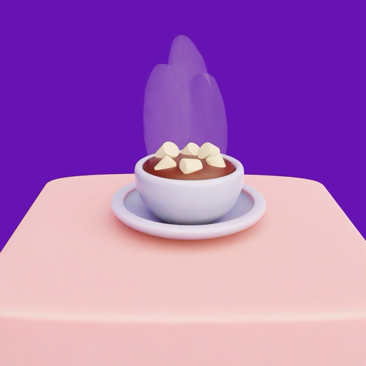 3D Hot Chocolate Animation made w/ Blender/ 3D Art Animation / Low Poly ...