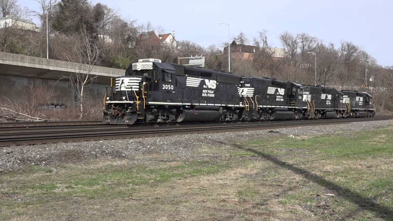 NS #3050, 749, 5623, 3418 depart Conwaylight @ Rochester, PA 4/5/2017 - YouTube