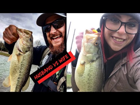 Husband VS Wife Pond Fishing Challenge!!! - YouTube