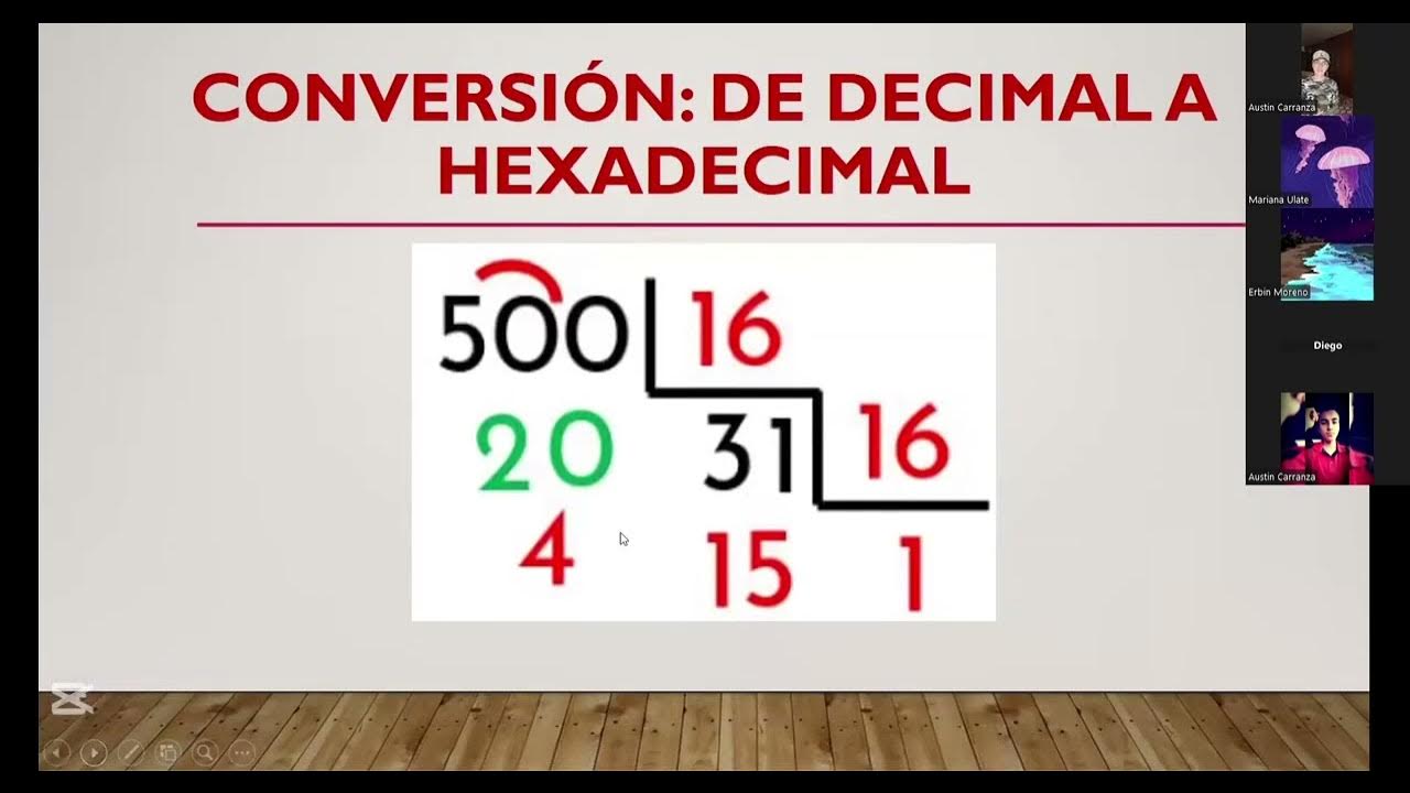 Grupo 3, Resta en binario y conversión de hexadecimal a decimal - YouTube