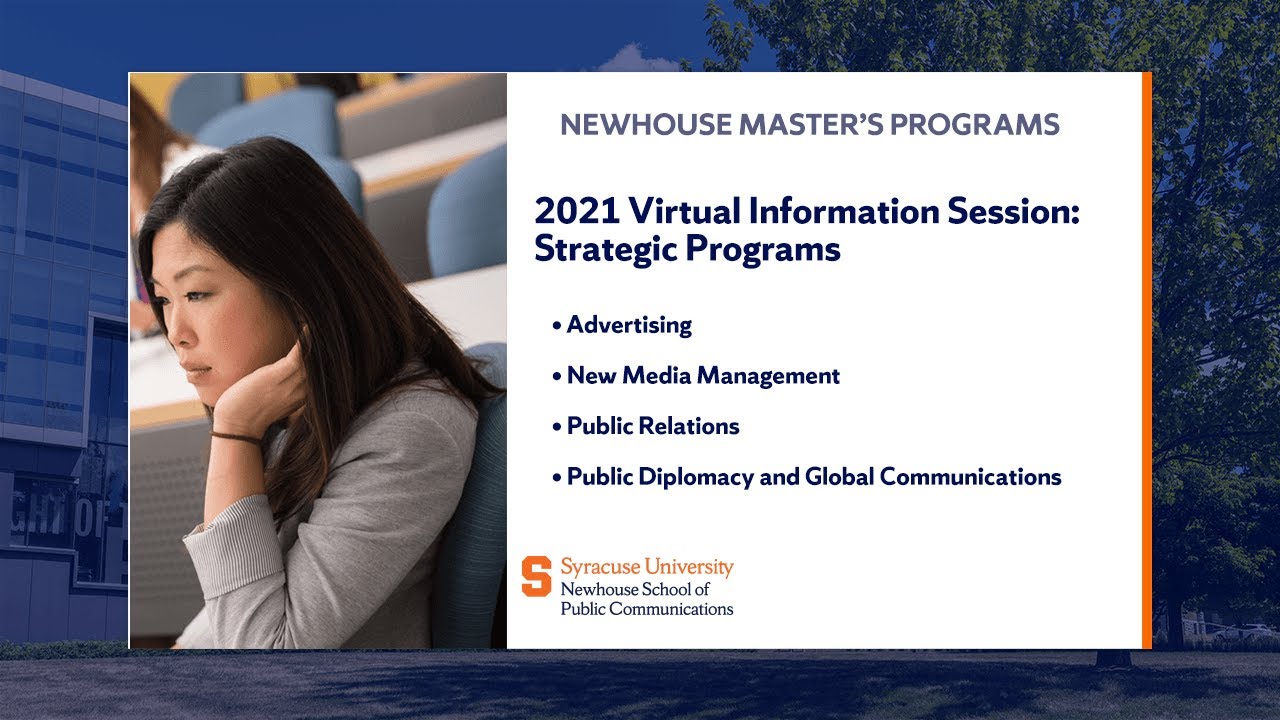 2021 Newhouse Master's Virtual Sessions - Strategic Programs - YouTube