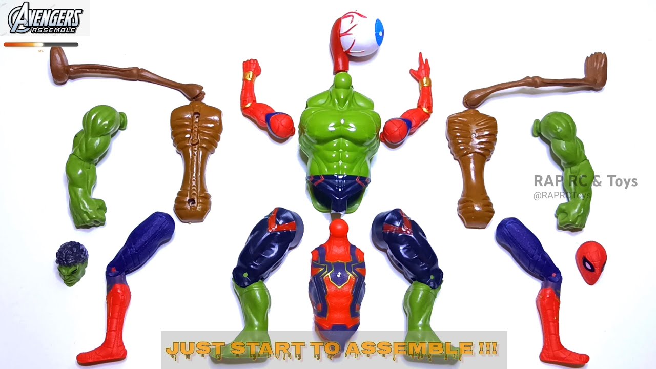 Superhero Action Figure Toys / Spider-man, Hulk and Eyeball Head (siren ...