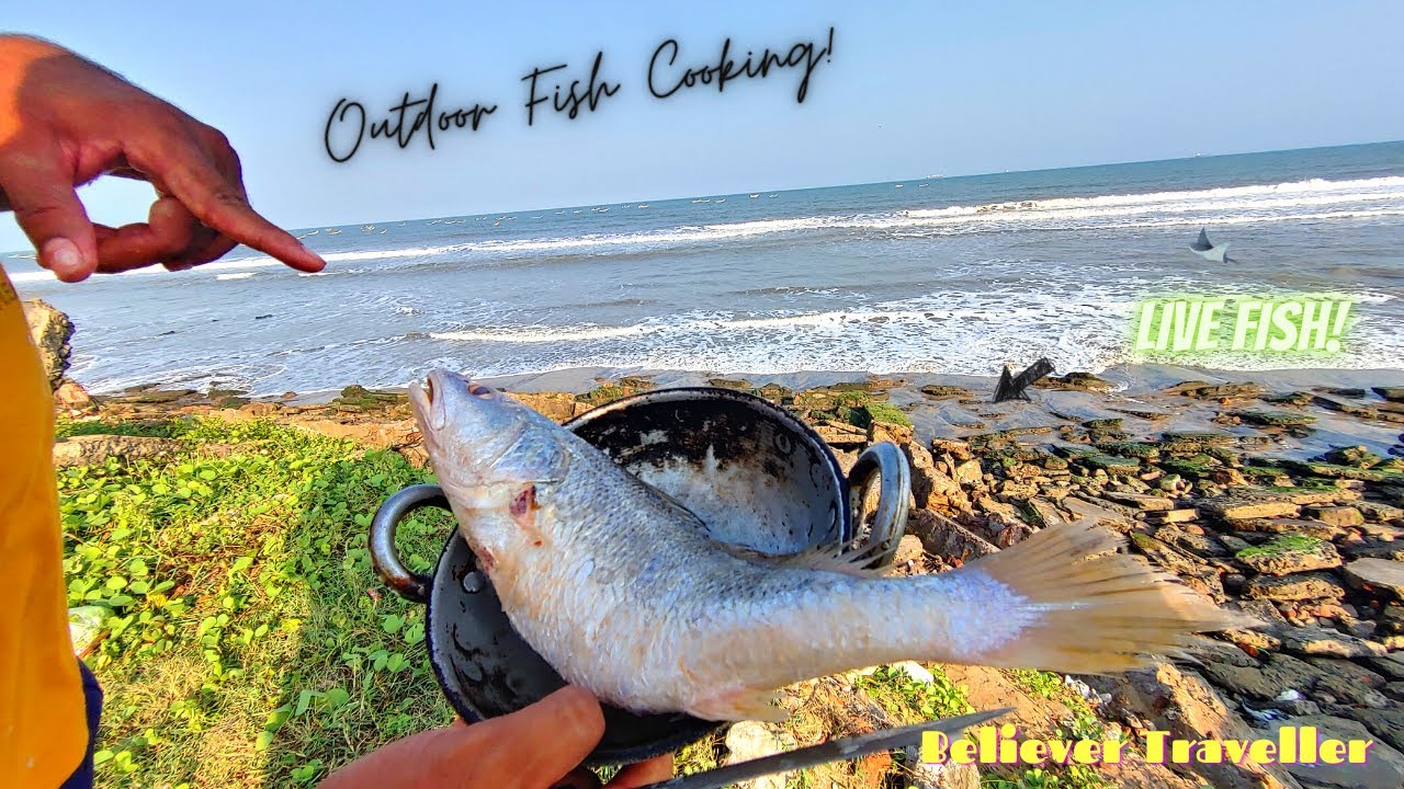 Outdoor Cooking(Fish Fry) at Beach! #BeautifulBeach #SnapperFish # ...