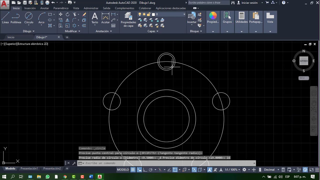 Como hacer dibujo fácil con AUTOCAD (POLÍGONO DE 5 LADOS) - YouTube
