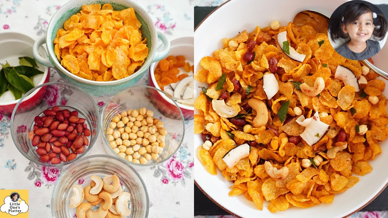 CORNFLAKES CHIVDA | Healthy munching snack for kids | Easy snack recipe ...