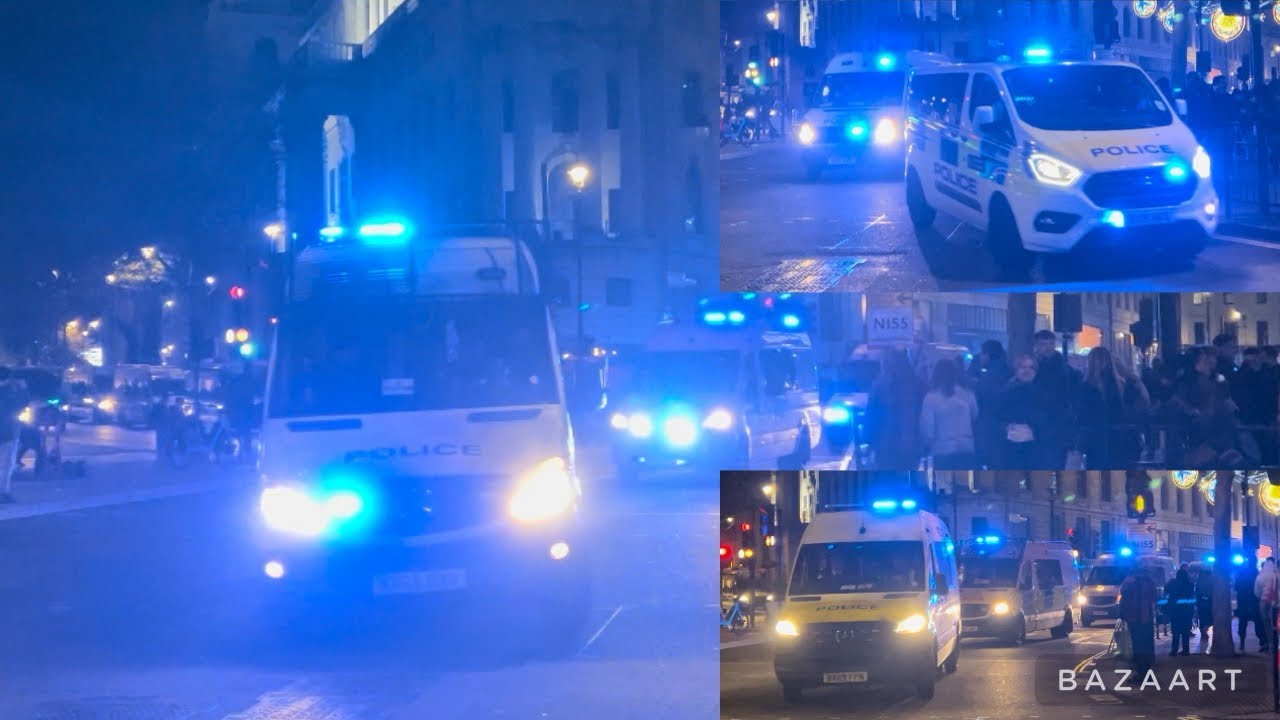 [HUGE CONVOY] 14 Police vans from multiple police forces responding in ...