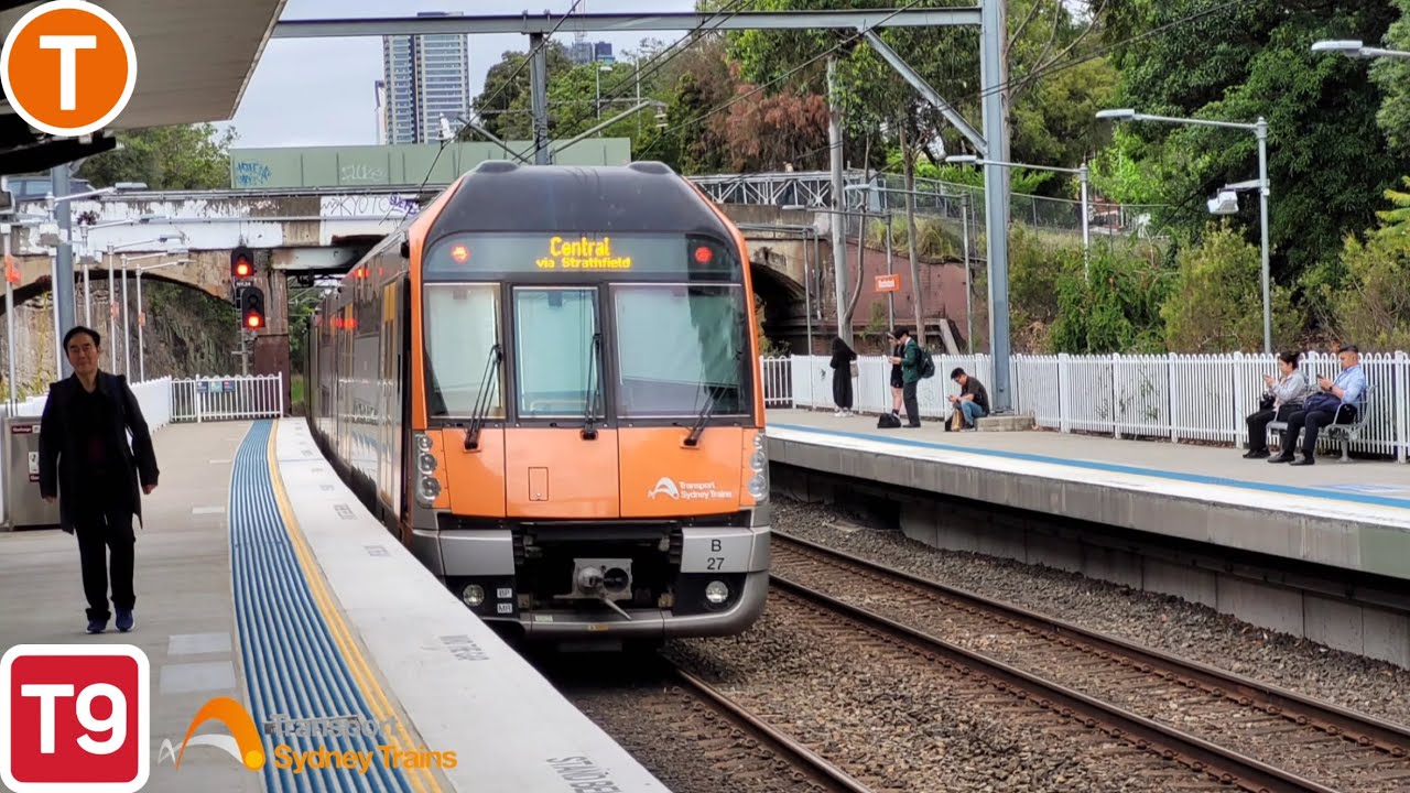 Sydney Trains B27 Waratah B set train ride from Eastwood-West Ryde ...