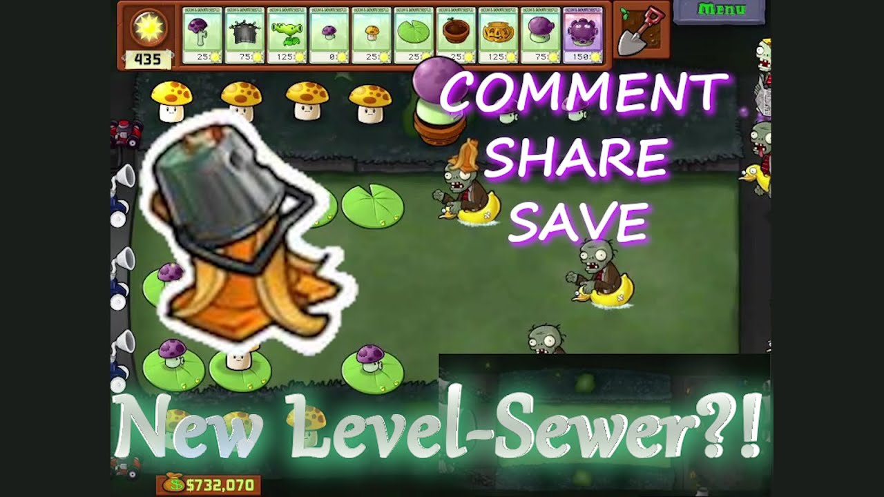 PvZ Plants vs. Zombies [Self-made map] Sewer-Day 1 - YouTube