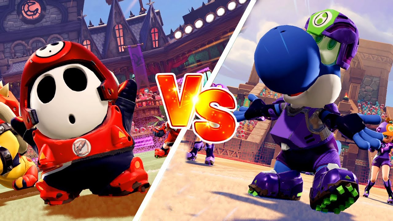 Mario Strikers: Battle League - Team ShyGuy (Rockets) Vs Team Yoshi ...