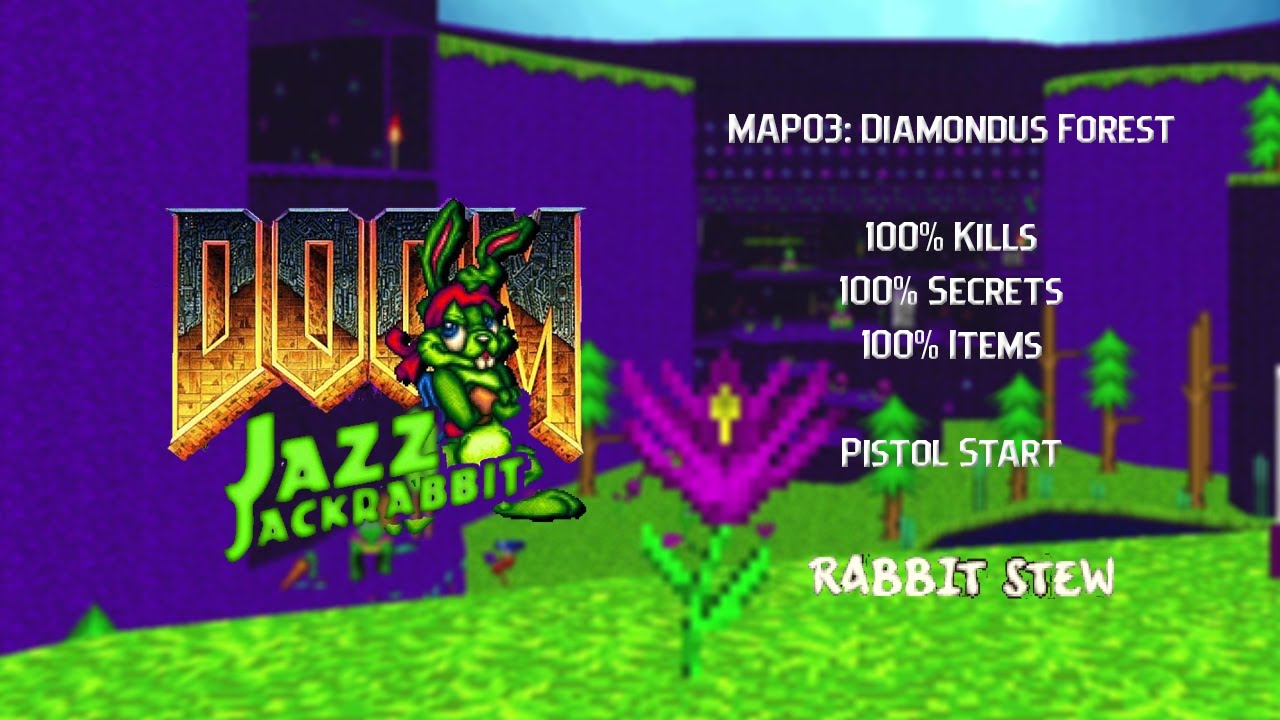 Jazz Jackrabbit Doom (Doom II TC) | MAP03: Diamondus Forest | Rabbit ...