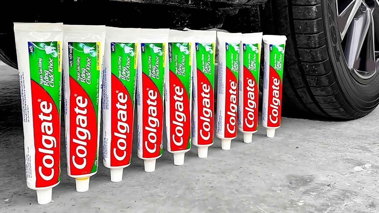 Experiment Car vs Toothpaste | Best Crushing things with car ...