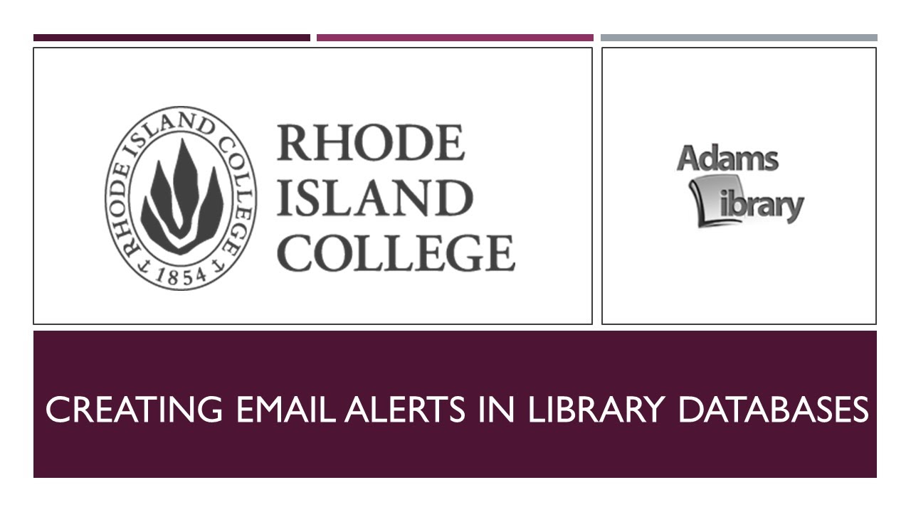 Creating Email Alerts In Library Databases YouTube Creating Email Alerts In Library Databases YouTube