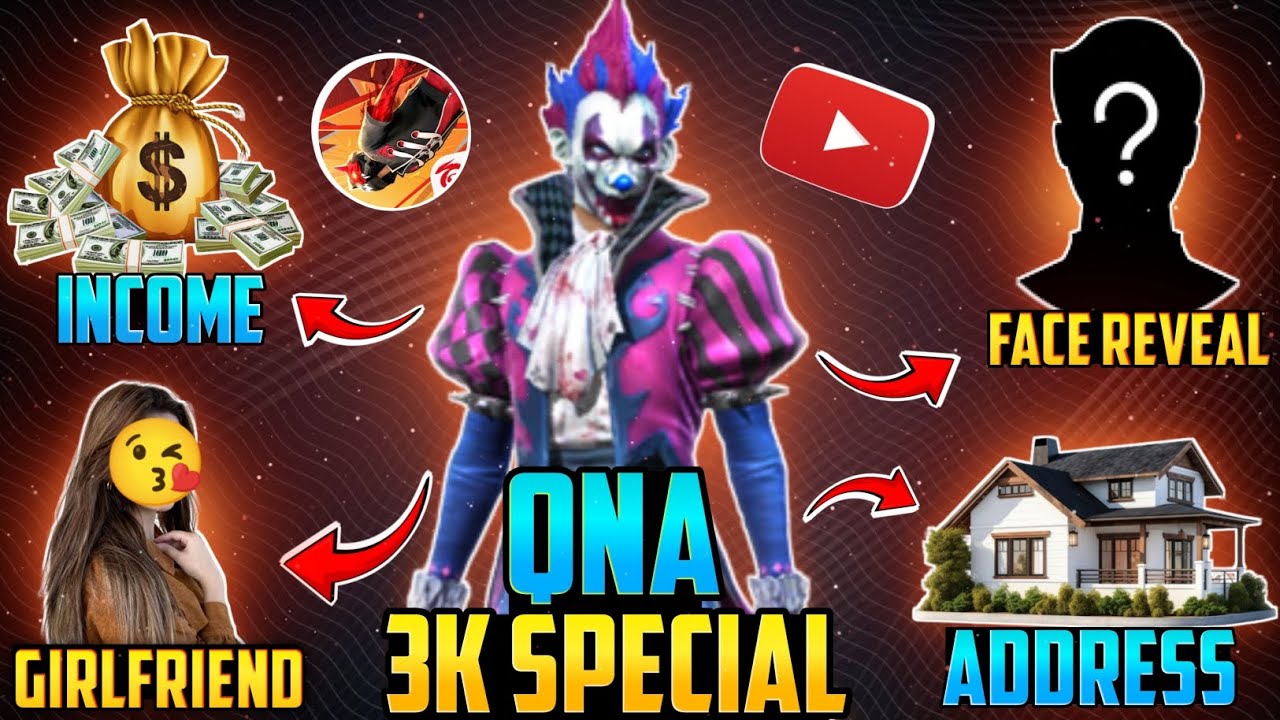 3K Special QNA 😊 || Income? 🙄 Age And Face Reveal? 🤭 - Garena Free Fire ...