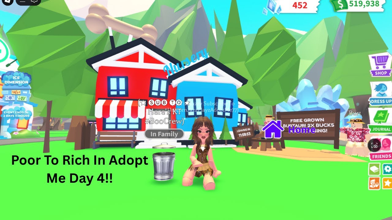 Poor To Rich Day 4 In Adopt Me!! How to become Rich for Free In Adopt ...