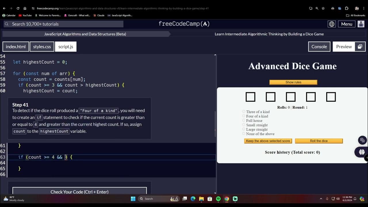 Algorithmic Thinking Dice Game 41 - YouTube