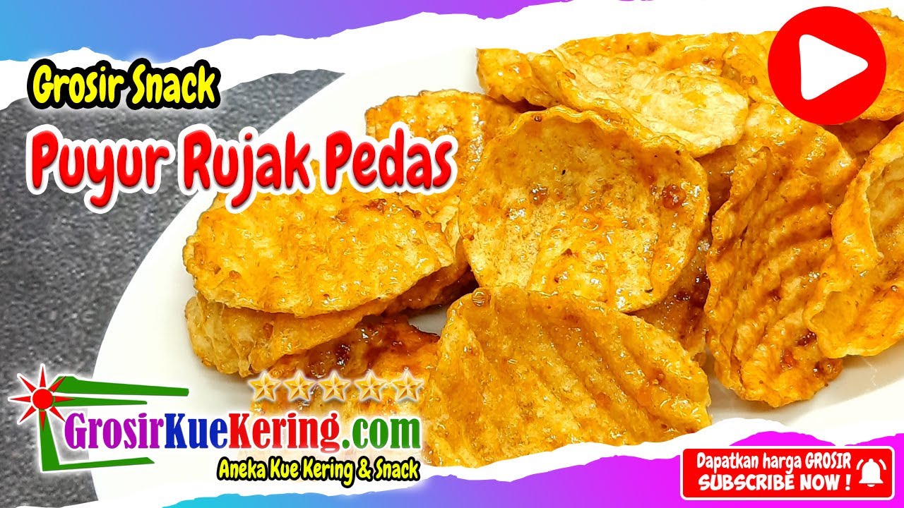 Grosir Camilan Snack Puyur Rujak Pedas | GrosirKueKering.com - YouTube
