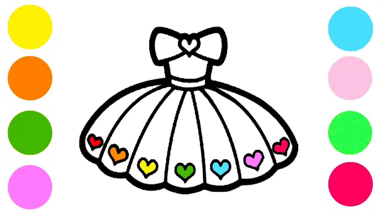 How to Draw a Colorful Dress Step by Step for Kids - YouTube