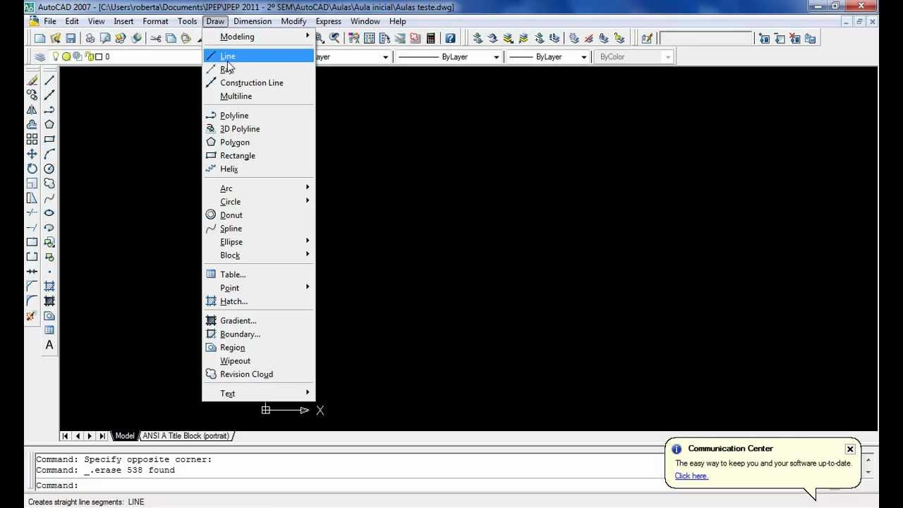 AutoCAD Aula 2.1: Comando LINE - YouTube