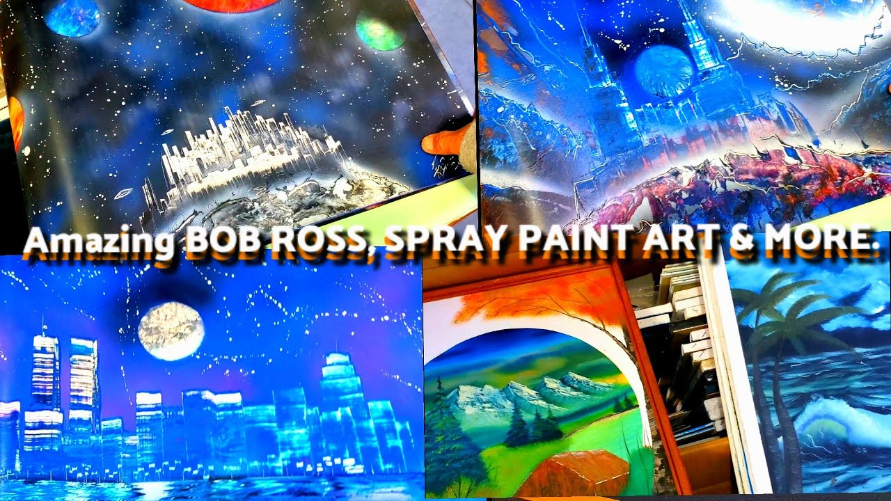 Bob Ross/Spray Paint Art/Acrylic Pour/New YouTube Channel?🎨🏞🌌 - YouTube
