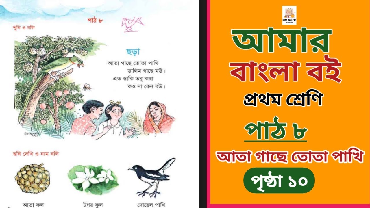 Class-1 Bangla | ১ম শ্রেণি বাংলা পাঠ-৮ | আতা গাছে তোতা পাখি - YouTube