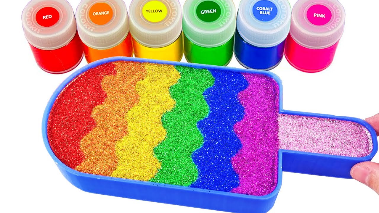 Satisfying Video l How to Make Rainbow Ice-Candy with Mixing Slime ...