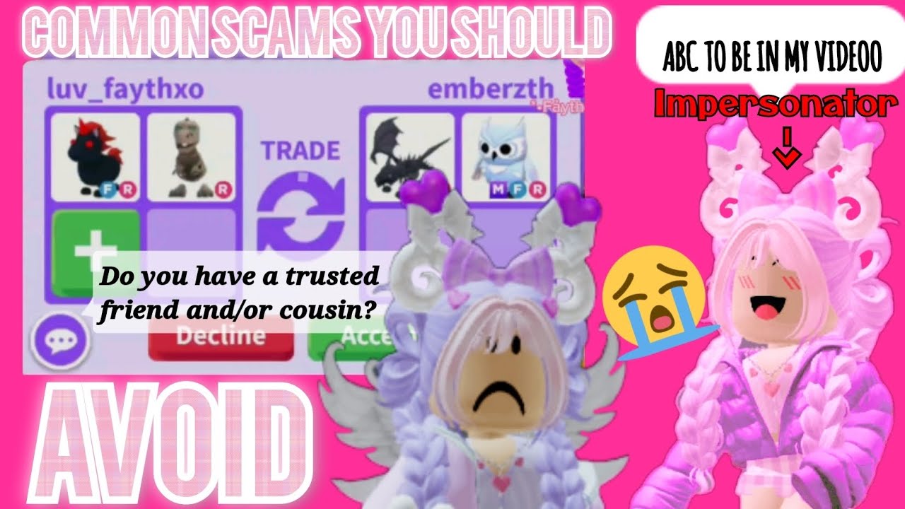 COMMON SCAMS you should AVOID!!!! | Adopt Me |*•Fåyth♡Slåyzz•*| Roblox ...