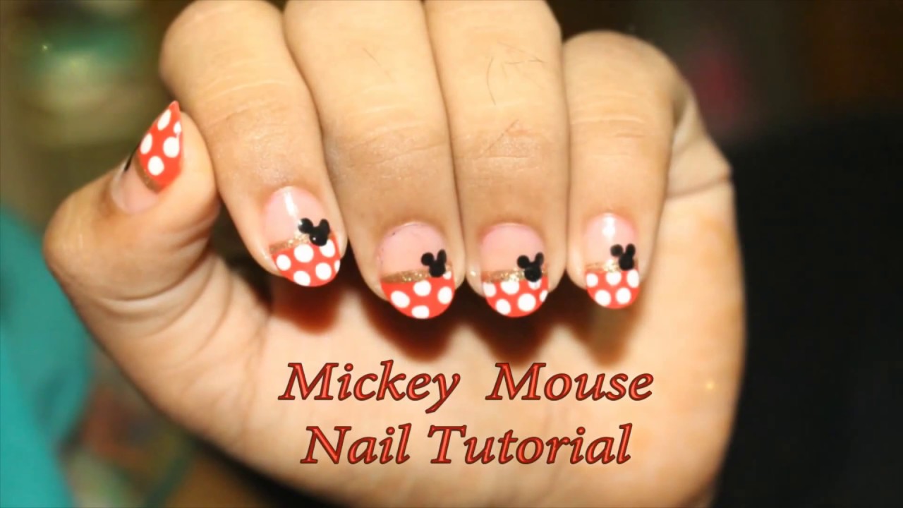 Easy Mickey Mouse Nail Art Tutorial (Polka Dots) | Polish Star - YouTube