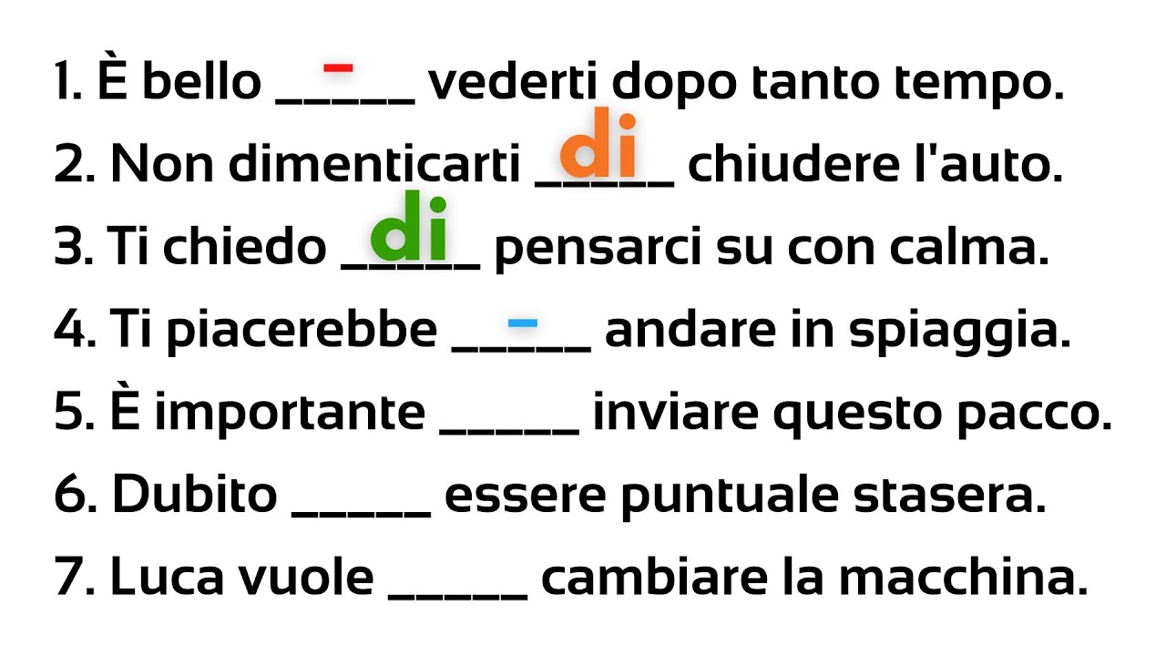 Italian how to choose between DI and NOTHING | Di + Verb | Prepositions ...