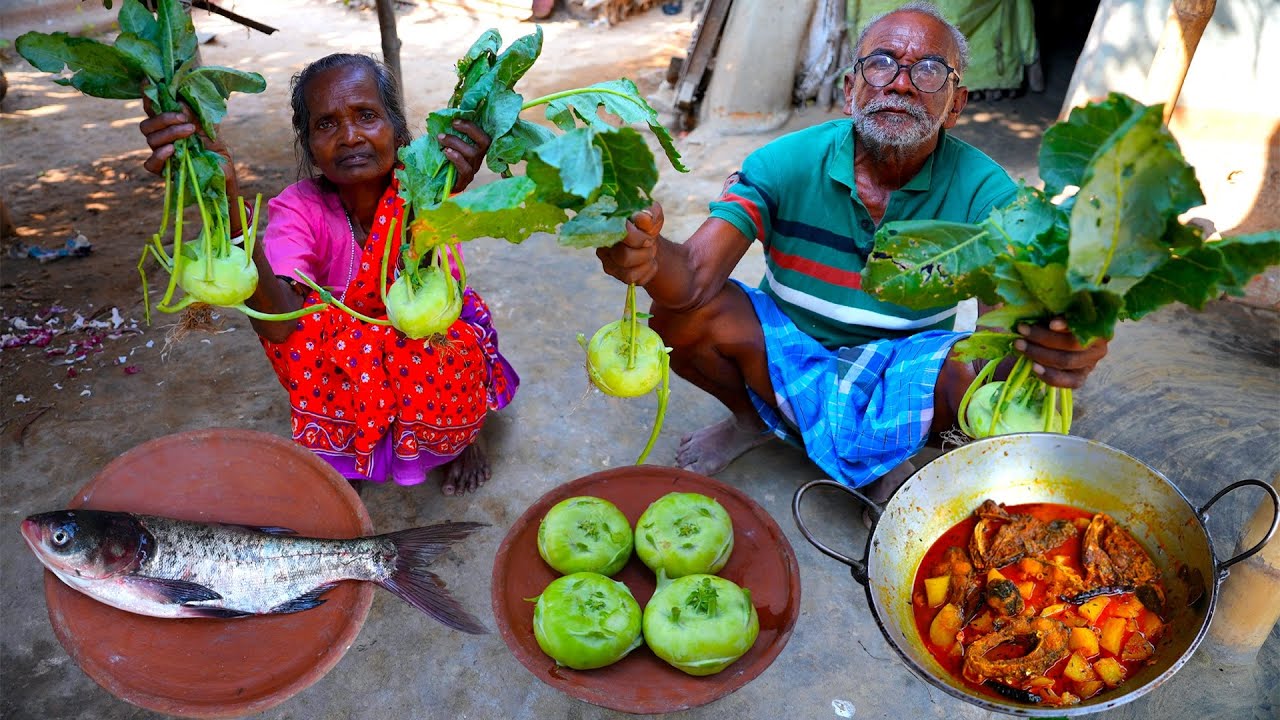 SALGOM FISH CURRY | collecting & cooking farm fresh salgom with silver ...