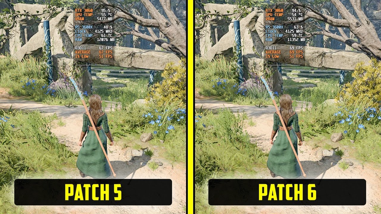 Baldur's Gate 3 - Patch 6 vs Patch 5 Performance Comparison - YouTube