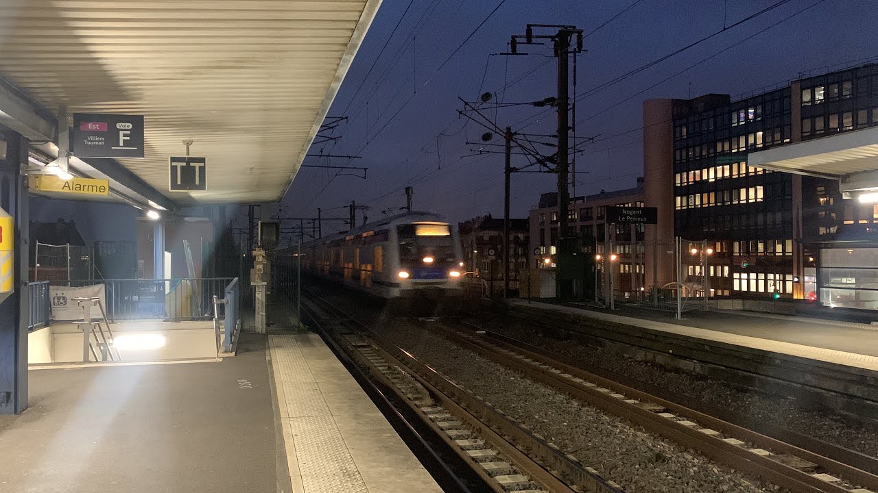 Passage RER-E MI2N EOLE Z22500 en gare de Nogent-Le-Perreux - YouTube