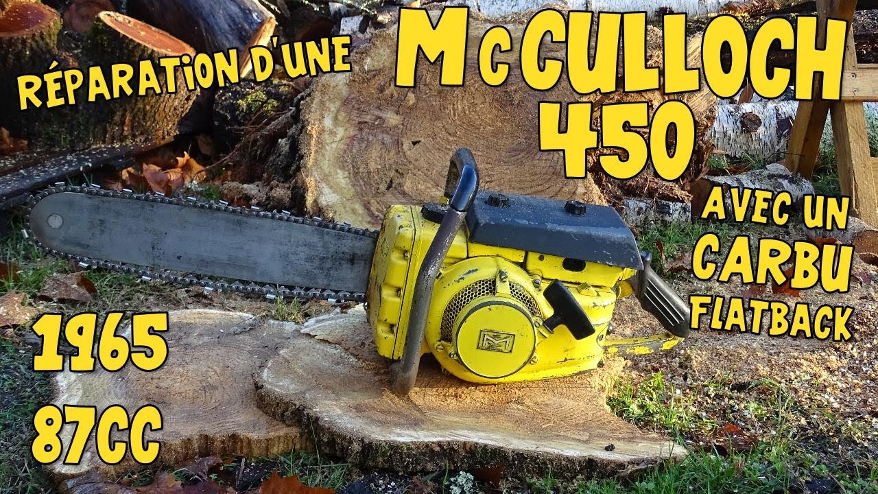 Réparation d'une tronçonneuse McCulloch 450 de 1965 87cc - YouTube