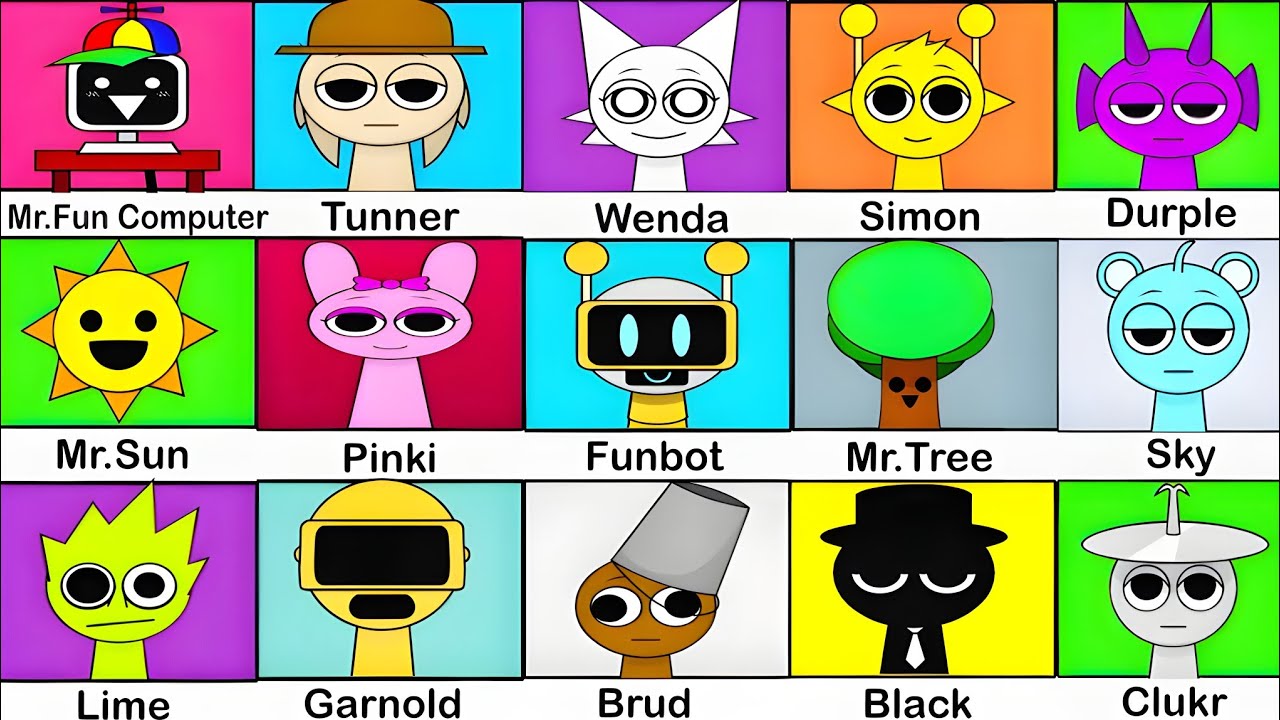 Sprunki characters | Mr.Fun Computer | Mr.Sun - YouTube