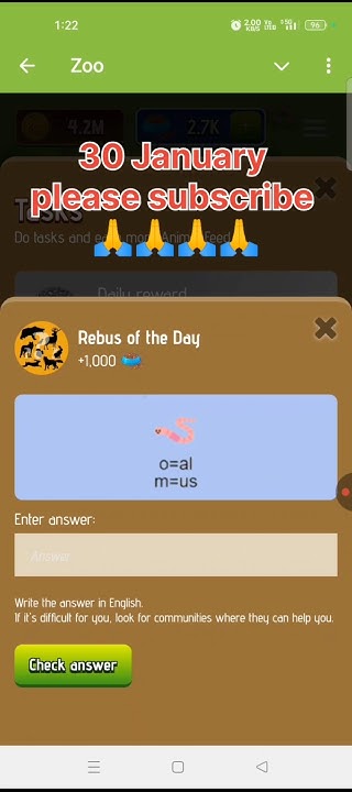 Rebus of the day answer Today zoo airdrop - YouTube