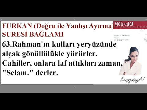 “Rahmân’ın kulları”nın vasıflarını kendinle karşılaştır. Furkan suresinde 63-77ayetler arası bi ayna