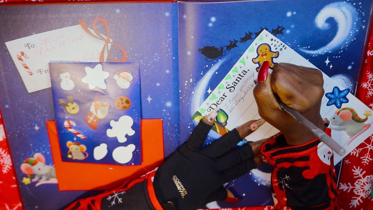 Writing Christmas Letter To Santa Claus ASMR Trident - YouTube