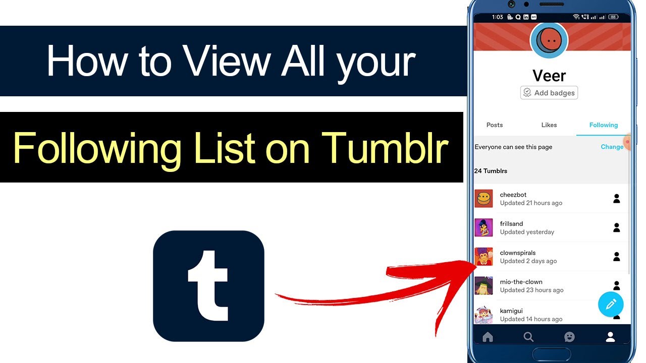 How to View All your Following List on Tumblr App? - YouTube