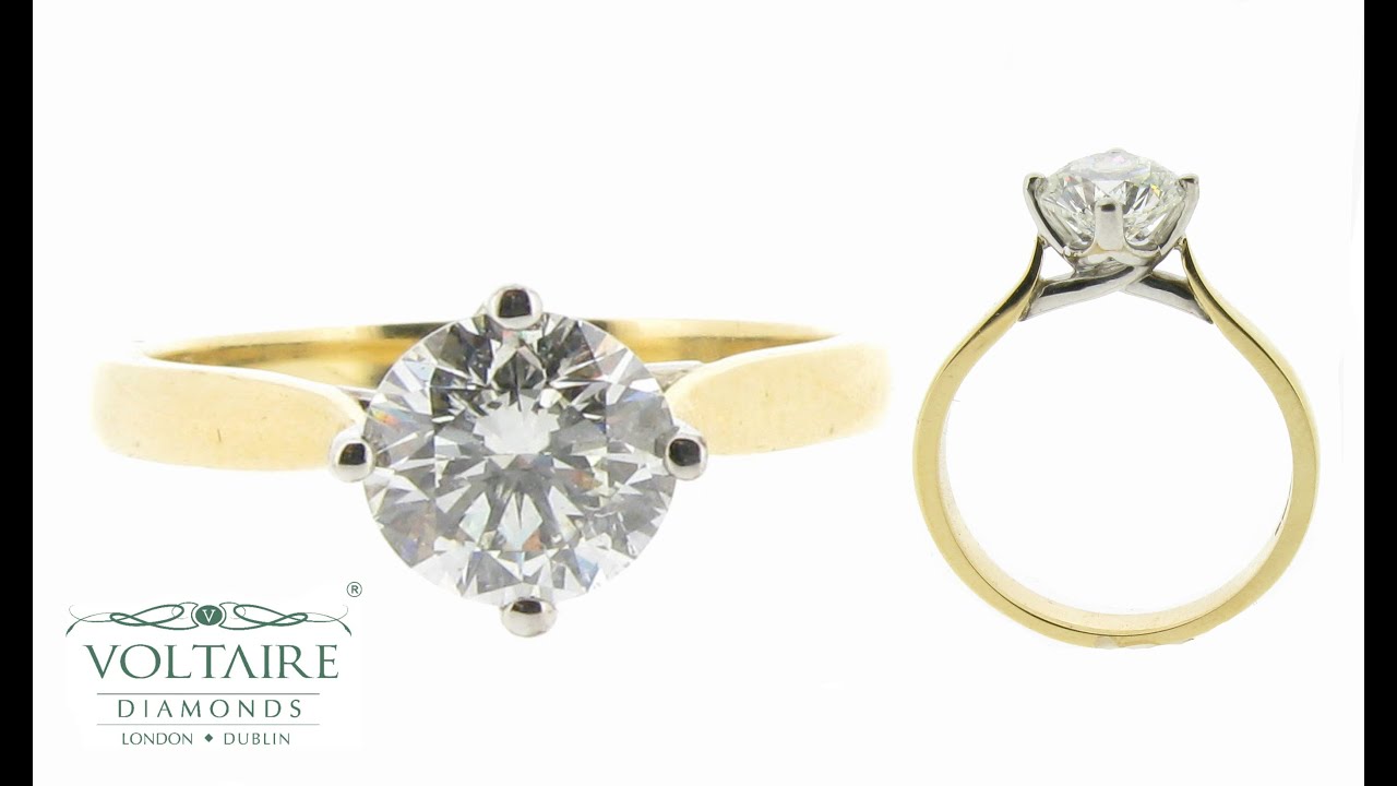 Yellow and White Gold Compass Setting Engagement Ring - ER 1103 - YouTube