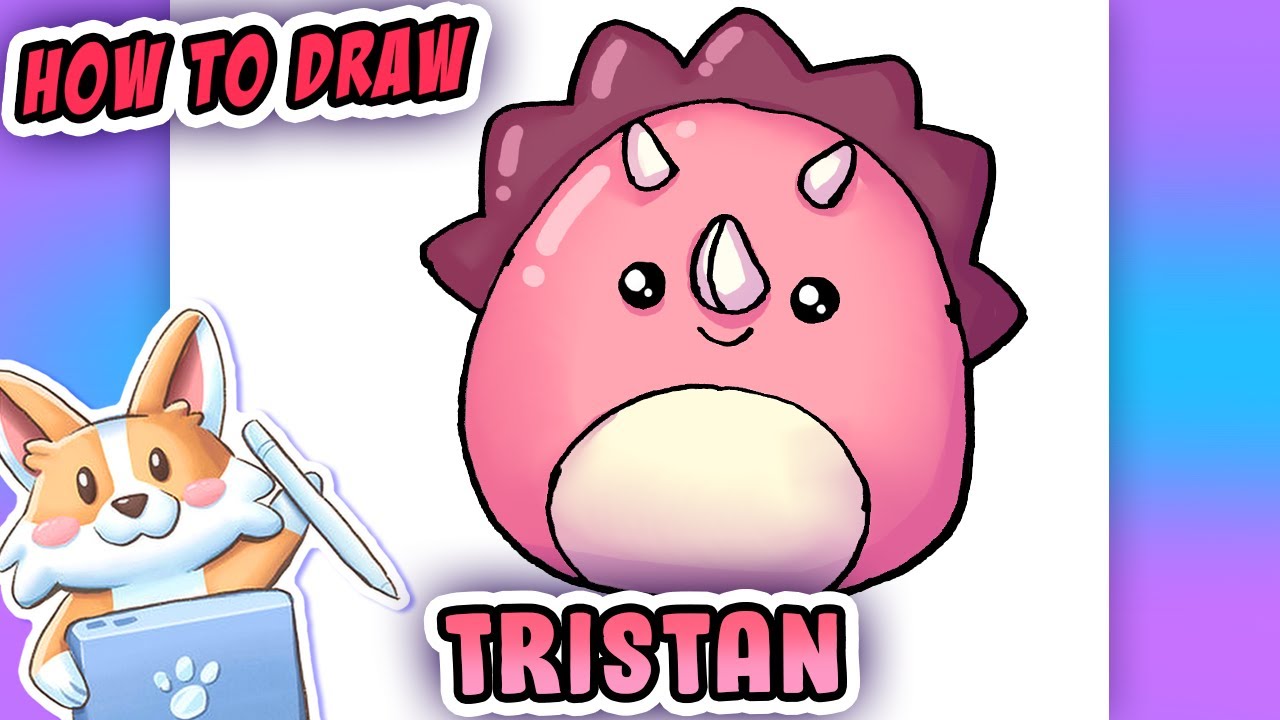 How to Draw Tristan The Triceratops SQUISHMALLOW! - YouTube
