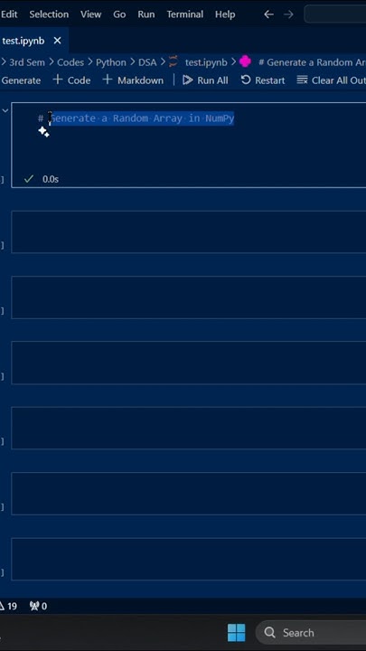 Generate Random Arrays With Numpy 🎲🐍 Pythontips Shorts Coding Youtube
