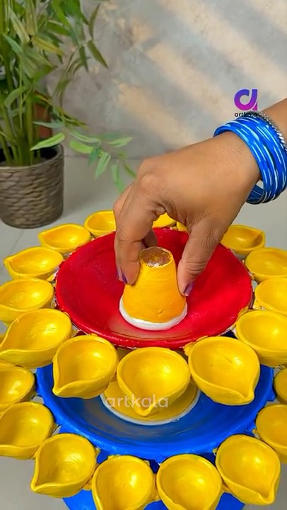 100 Diya Stand making😍 #diyastand #diyastandmaking #diyadecoration ...